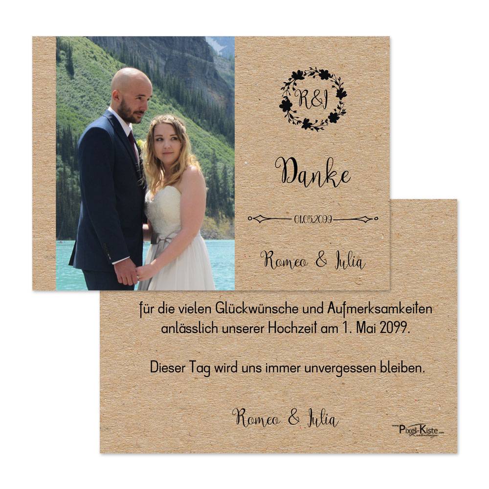 Danksagungskarten zur Hochzeit - traumhafte Designs drucken